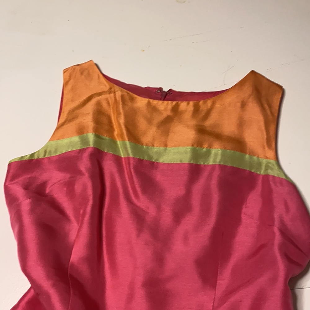 Vintage Silk 1960s Colorblock Mini Dress - Gem